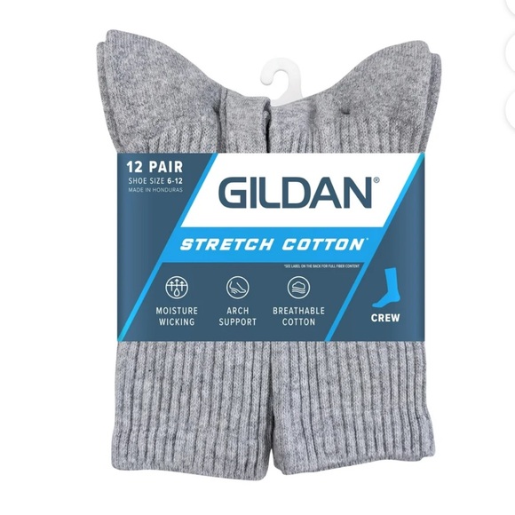 Gildan | Underwear & Socks | Gildan Gray Crew Socks 2 Pack | Poshmark